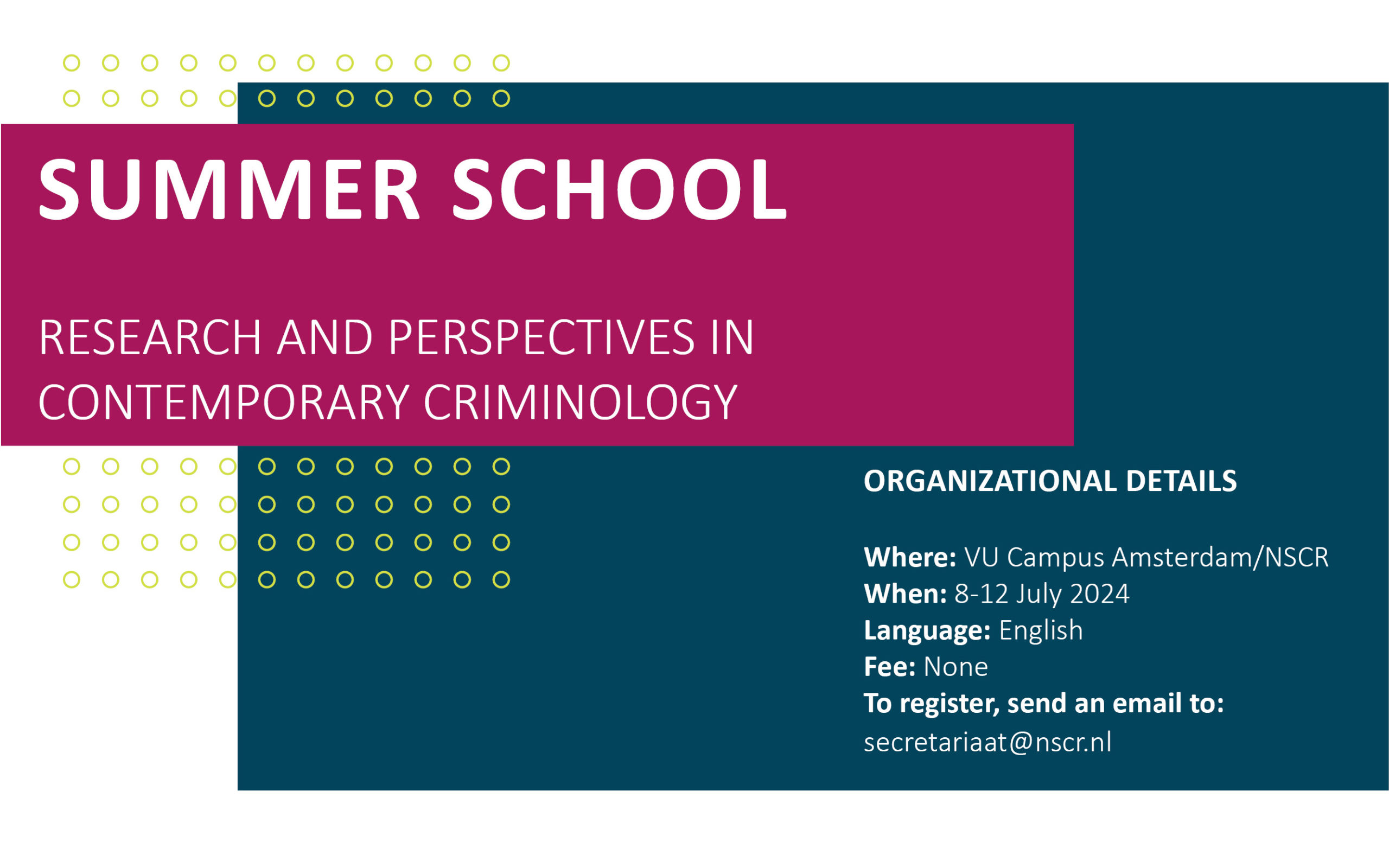 Summer School Announcement » NSCR